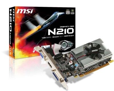 Tarjeta de Video MSI N210-MD1G/D3, NVIDIA, GPU 210, GDDR3-SDRAM, 64 bit ...