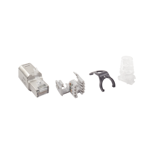 Plug RJ45 Cat6A Blindado, Terminación en Campo, Compatible con Todas ...